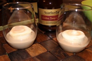 The Golden Tango Cream with Ice Cream and Raspberry Dessert